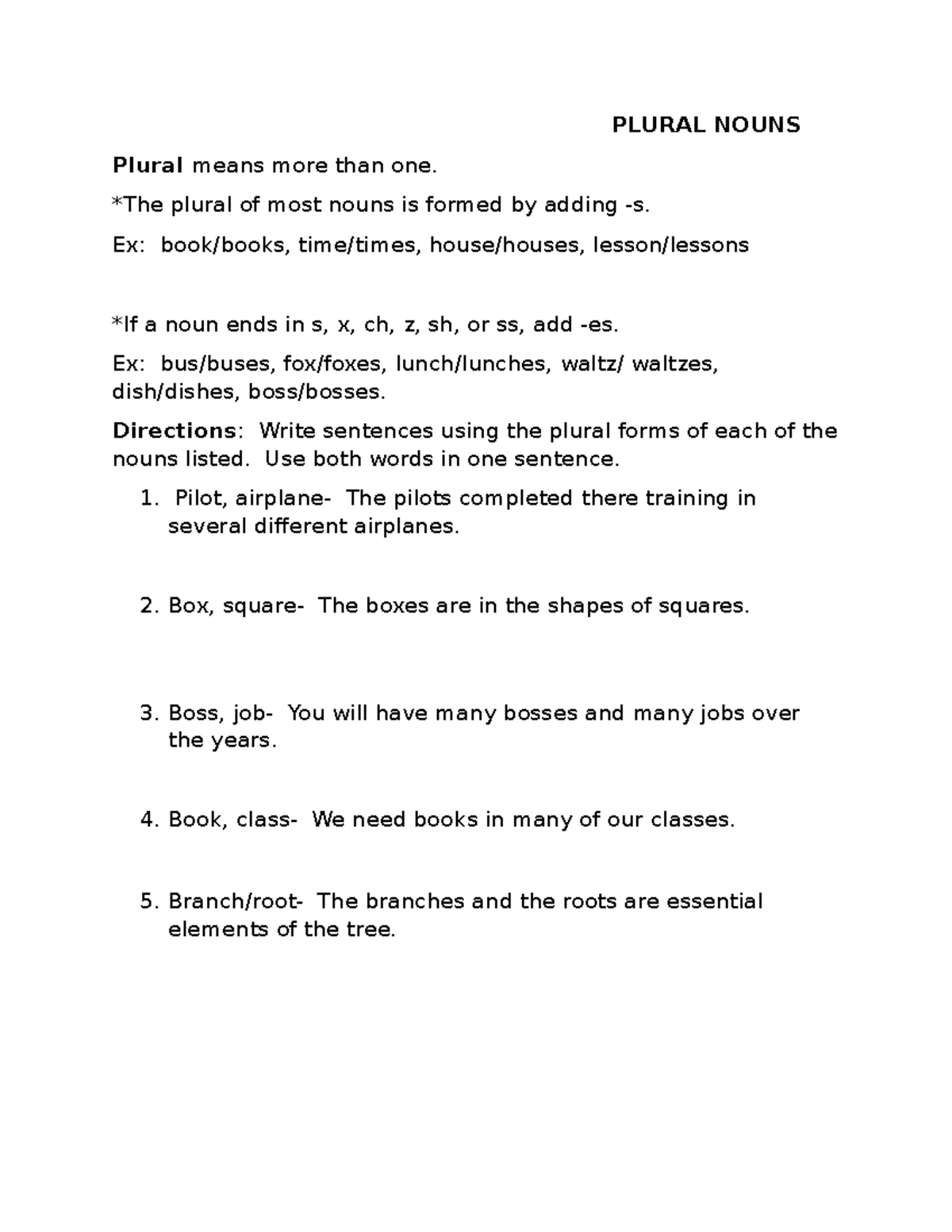 Do Now Plural Nouns - yo what cookin - PLURAL NOUNS Plural means more ...