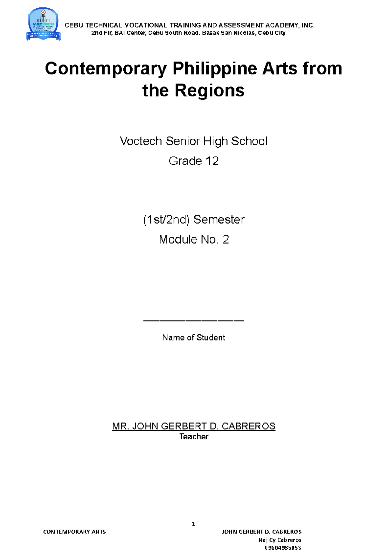 Module 2 - SFC - 2nd Flr, BAI Center, Cebu South Road, Basak San ...