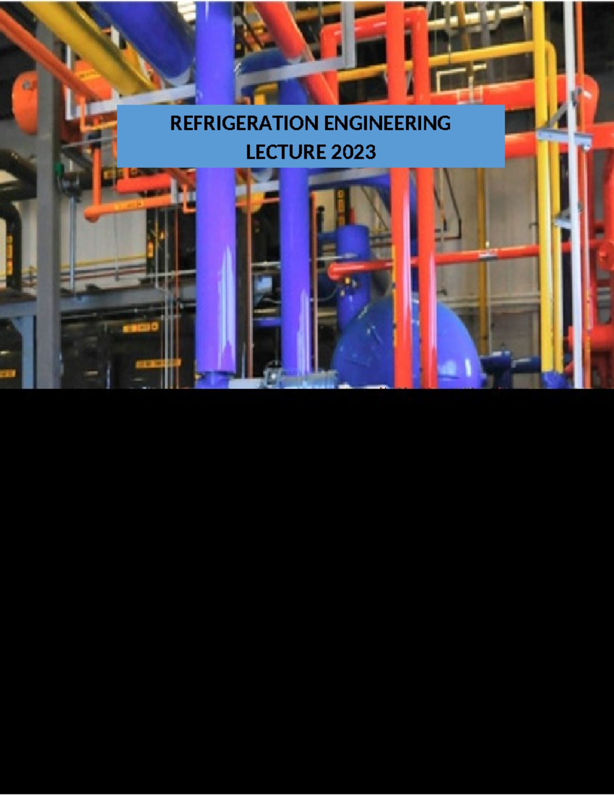 Refrigeration Engineering Cover - BS Mechanical Engineering ...
