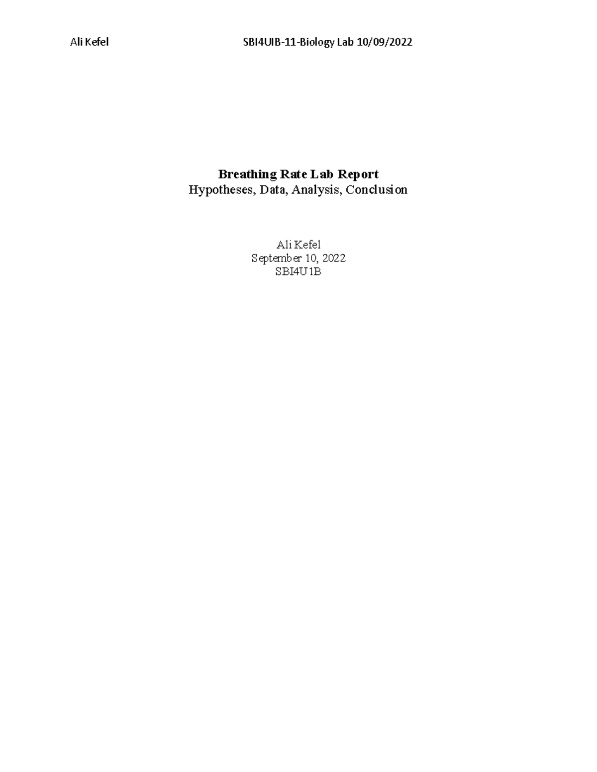 Respiratory Lab - Biology 4U - Breathing Rate Lab Report Hypotheses ...