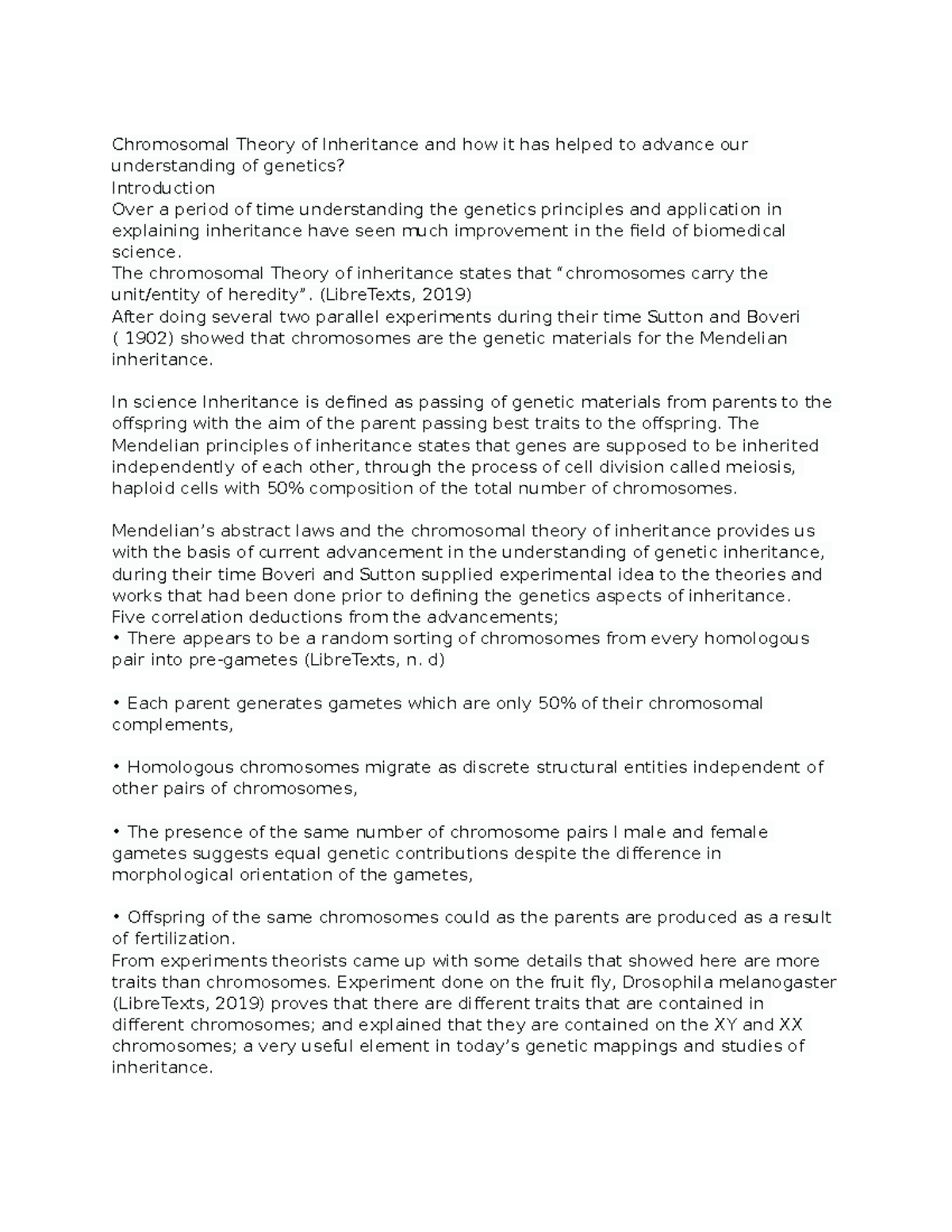 BIOL 1121 Discussion Forum Unit 6 13 - Chromosomal Theory of ...