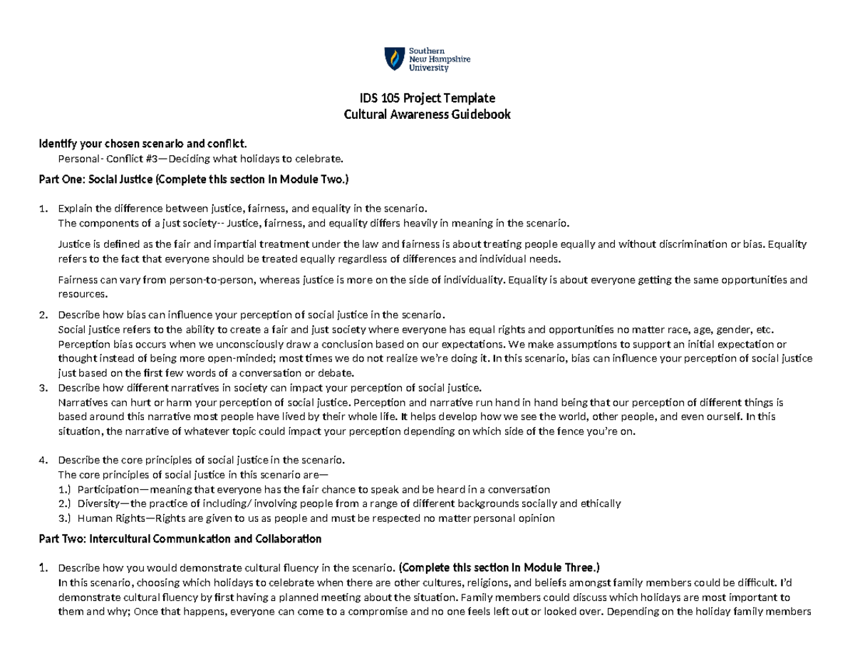 Cultural Awareness Guidebook for IDS 105 Project- 7-2 - IDS 105 Project ...