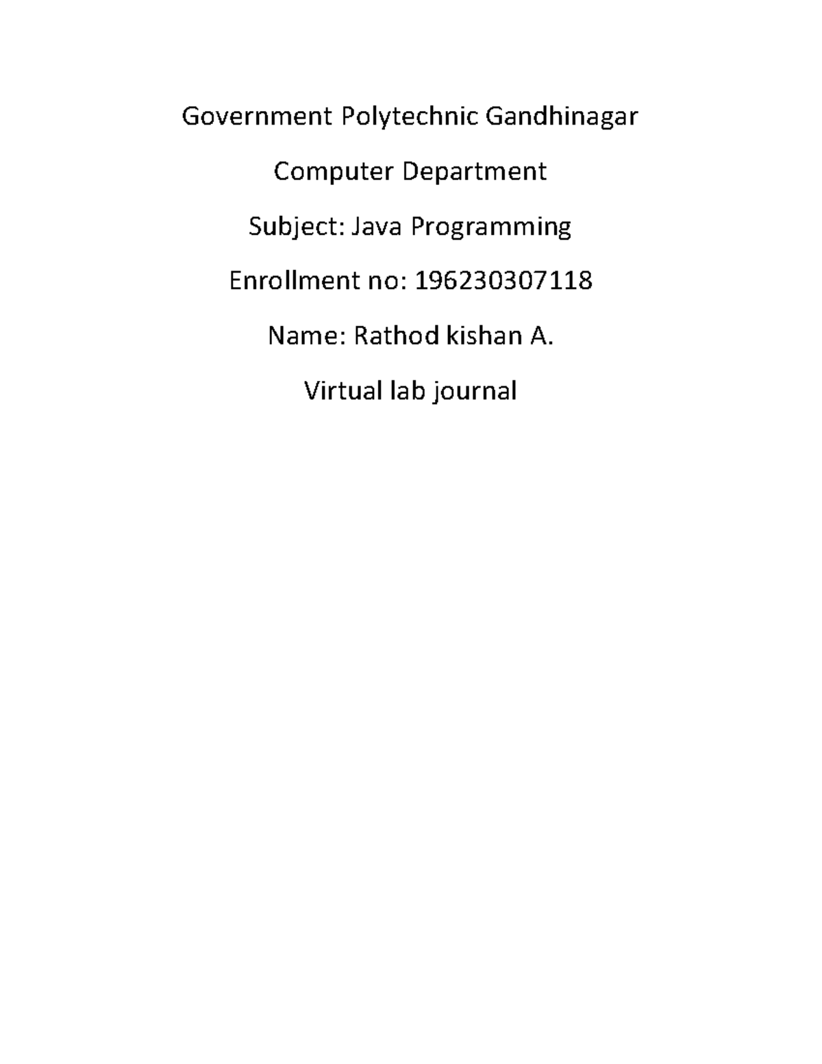 196230307118 java online-simulator - Government Polytechnic Gandhinagar ...