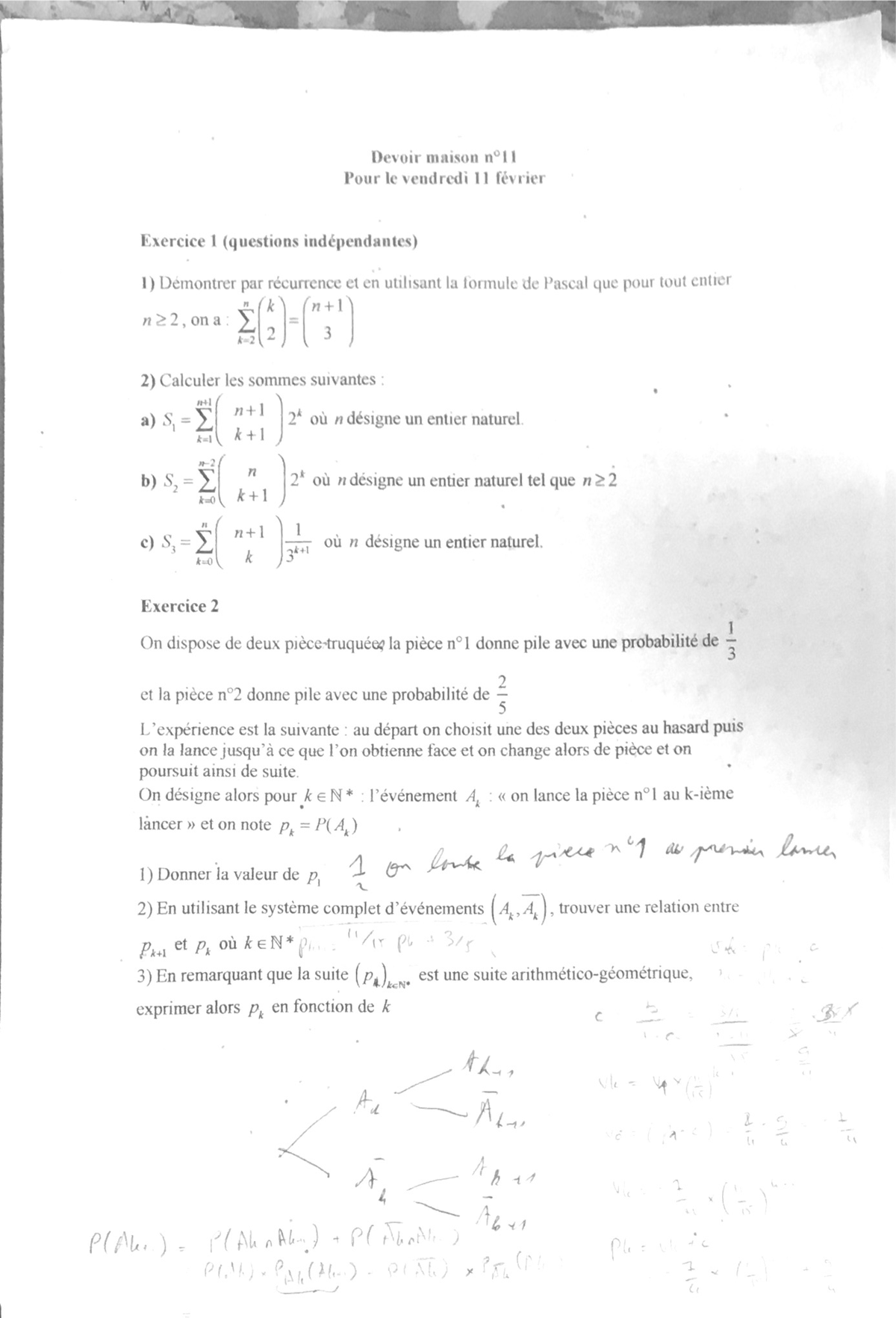 Devoir Maison 11 Correction Mathématique Studocu