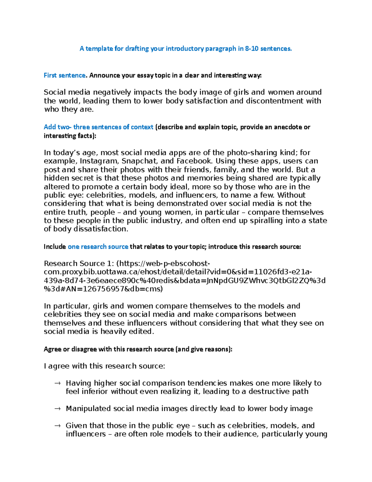 DGD Intro paragraph worksheet - A template for drafting your ...