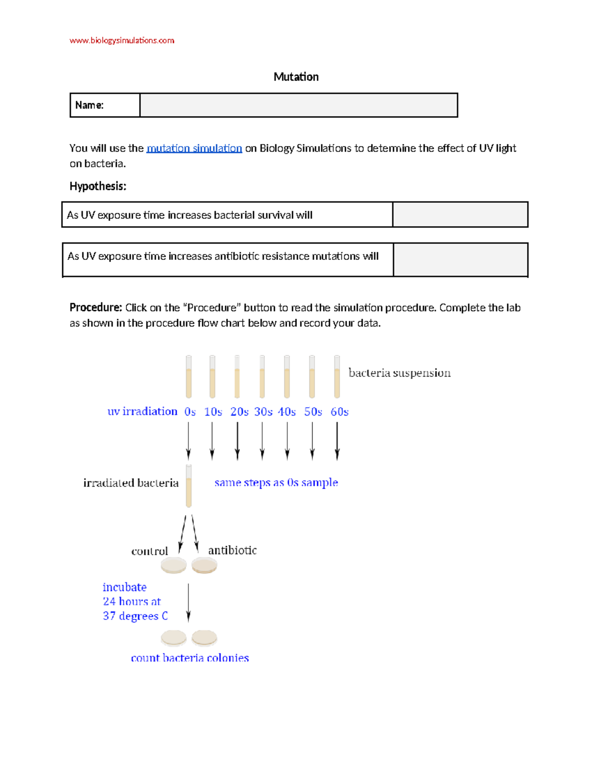 Mutation - N/A - Mutation Name: You will use the mutation simulation on ...