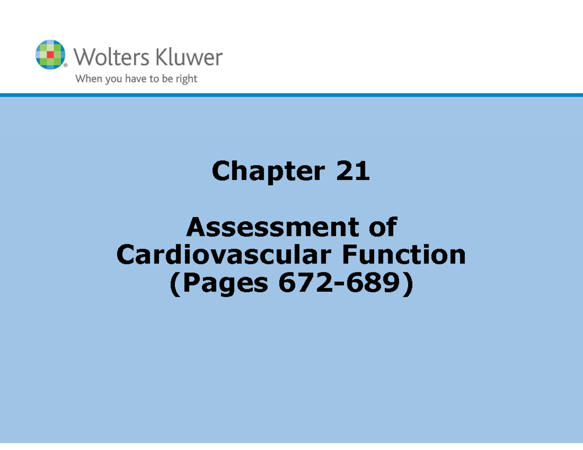 Chapter 21 Post Assessment of Cardiovascular Function PDF - Chapter 21 ...