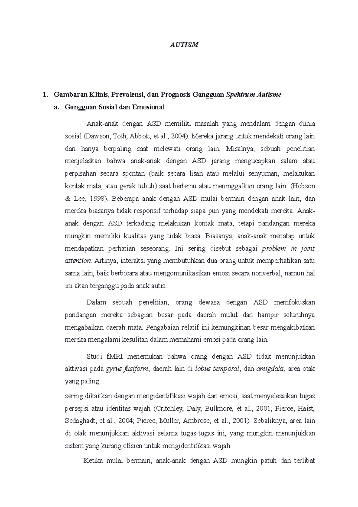 Autism (Autism) - AUTISM Gambaran Klinis, Prevalensi, dan Prognosis ...
