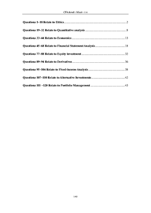 2016 CFA Level 1 Mock Exam morning answers removed - Questions 1~18 ...