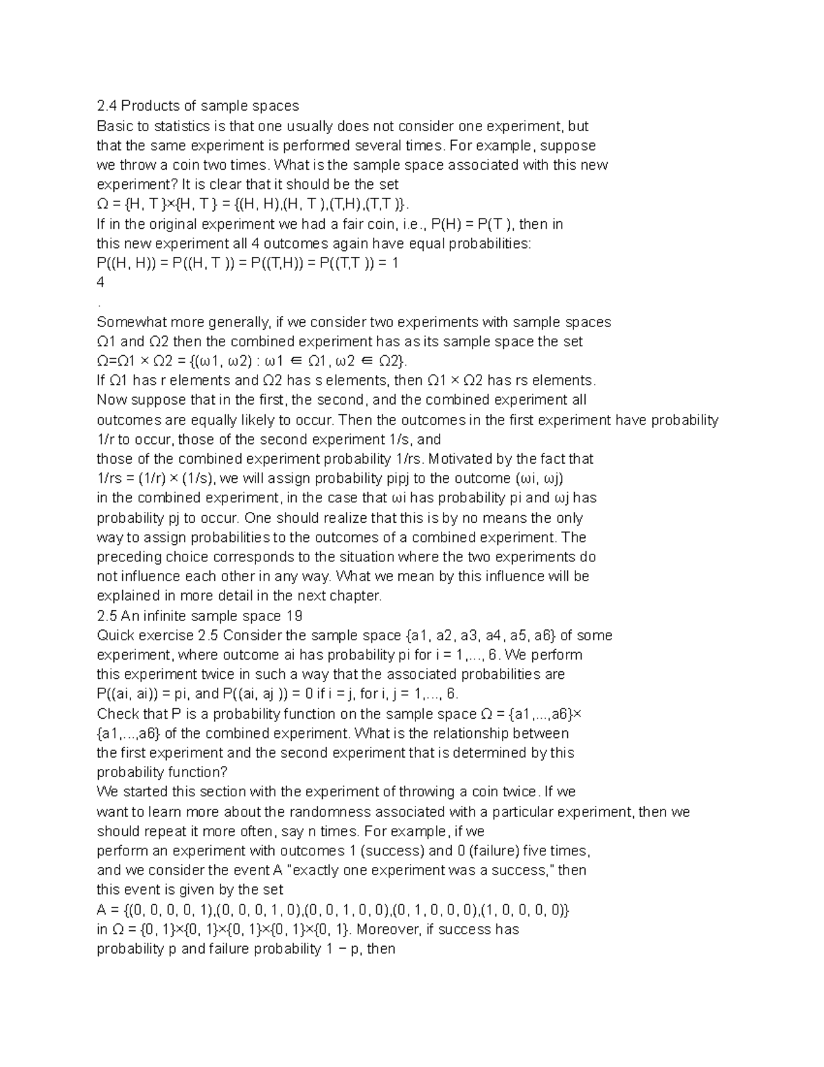 Prob6 - Prob and Stats - 2 Products of sample spaces Basic to ...