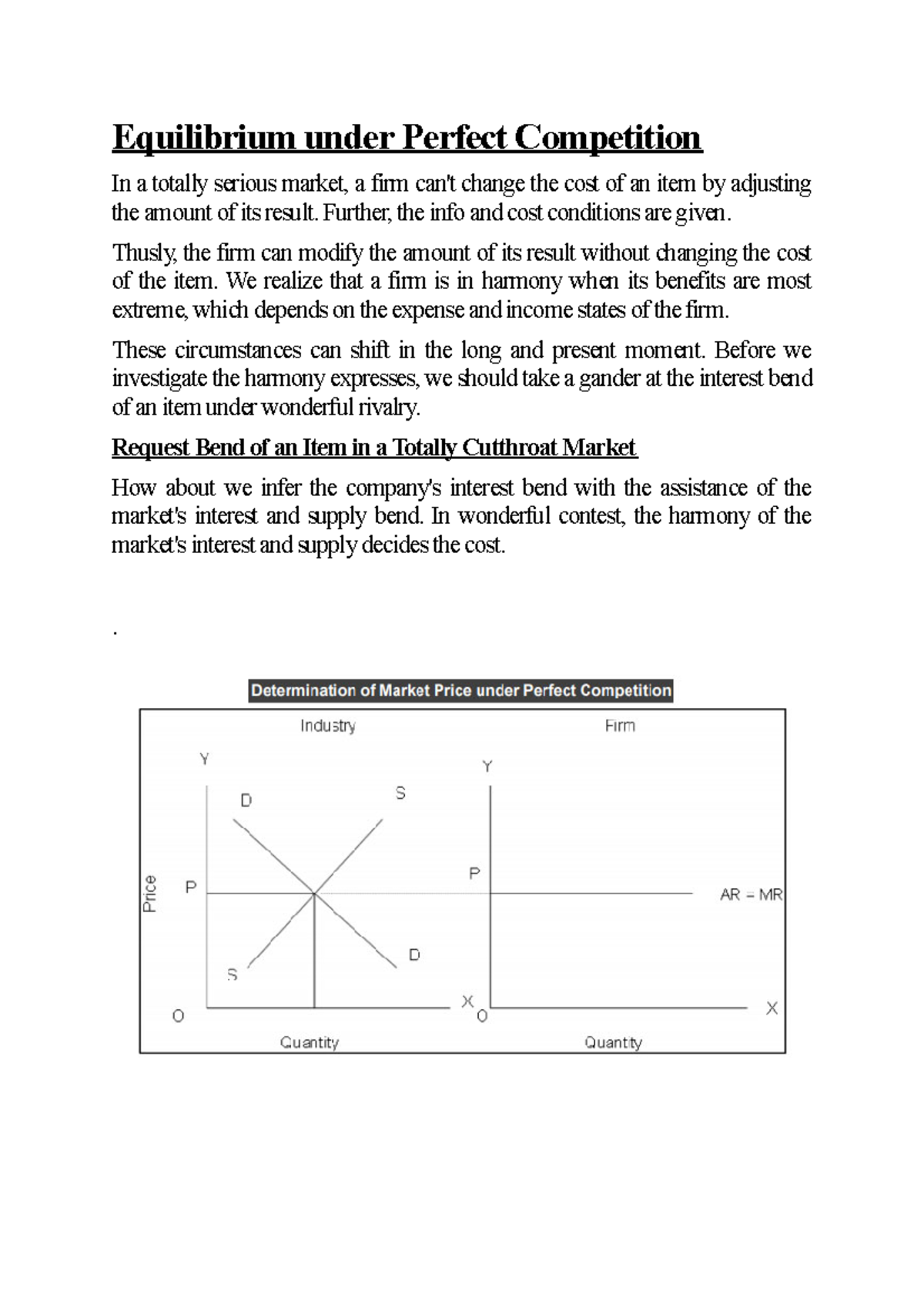 Equilibrium under Perfect Competition - Further, the info and cost ...