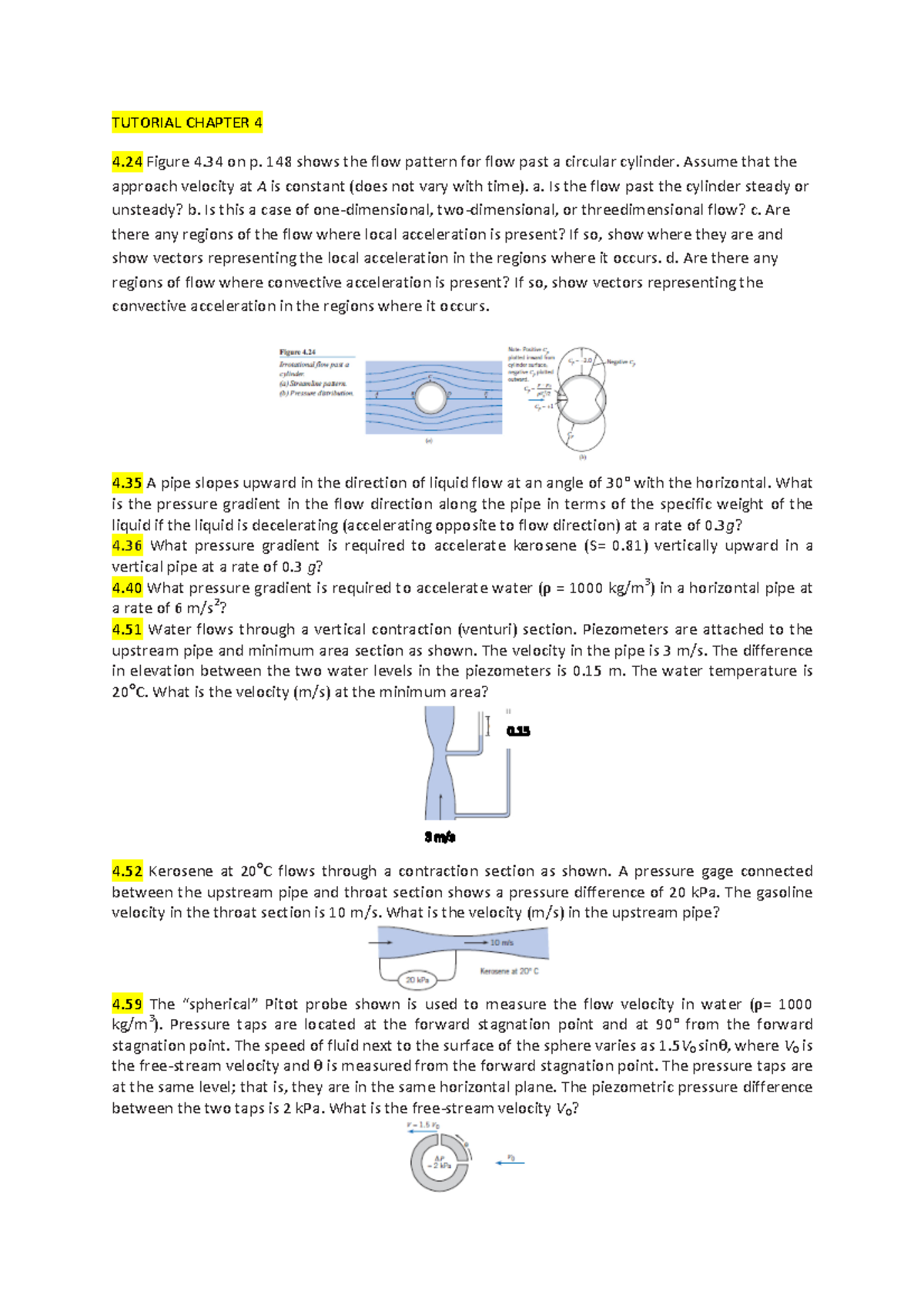 Tutorial 4 - 312 - TUTORIAL CHAPTER 4 4 Figure 4 on p. 148 shows the flow pattern for flow past ...