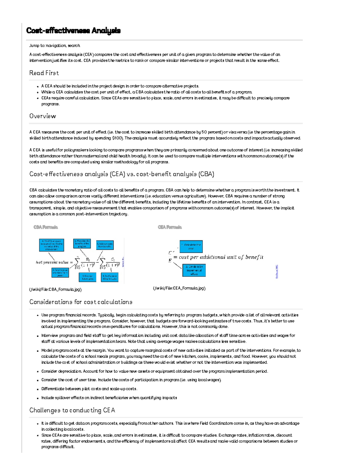 Cost Effectiveness Analysis - For Project Analysis - Economics - UI ...