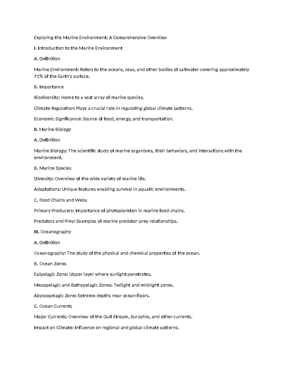 Exploring the Marine Environment - Introduction to the Marine ...