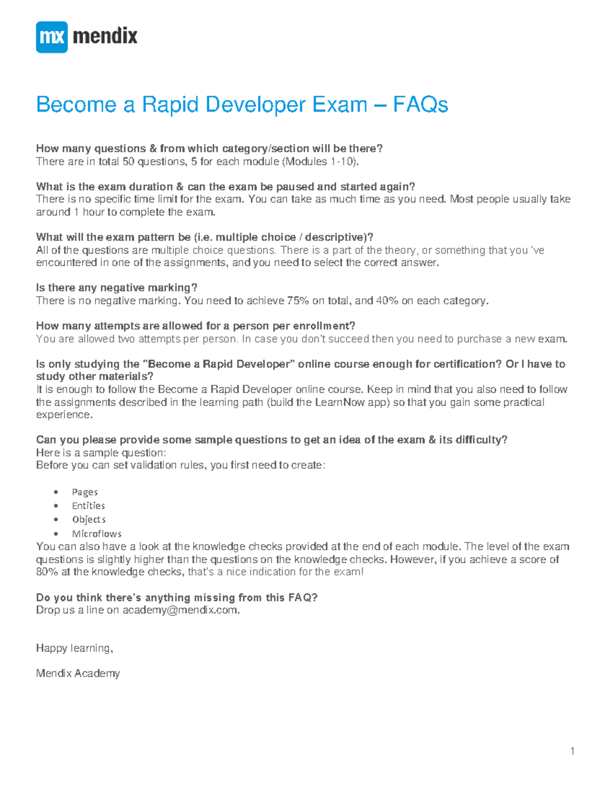 Become a Rapid Developer Exam – FAQs - What is the exam duration & can ...