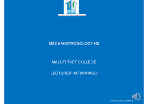 N3 Mechanotechnology Module 12 - MECHANOTECHNOLOGY N3 MALUTI TVET ...