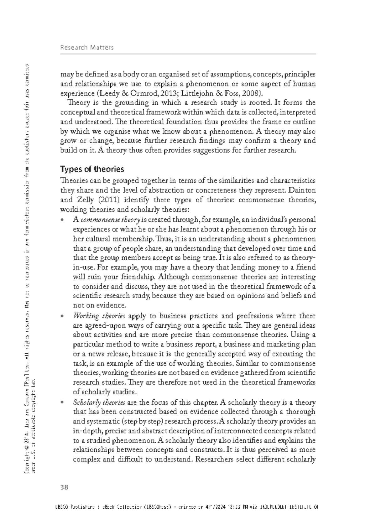 Text book notes - Research Matters 38 may be defined as a body or an ...