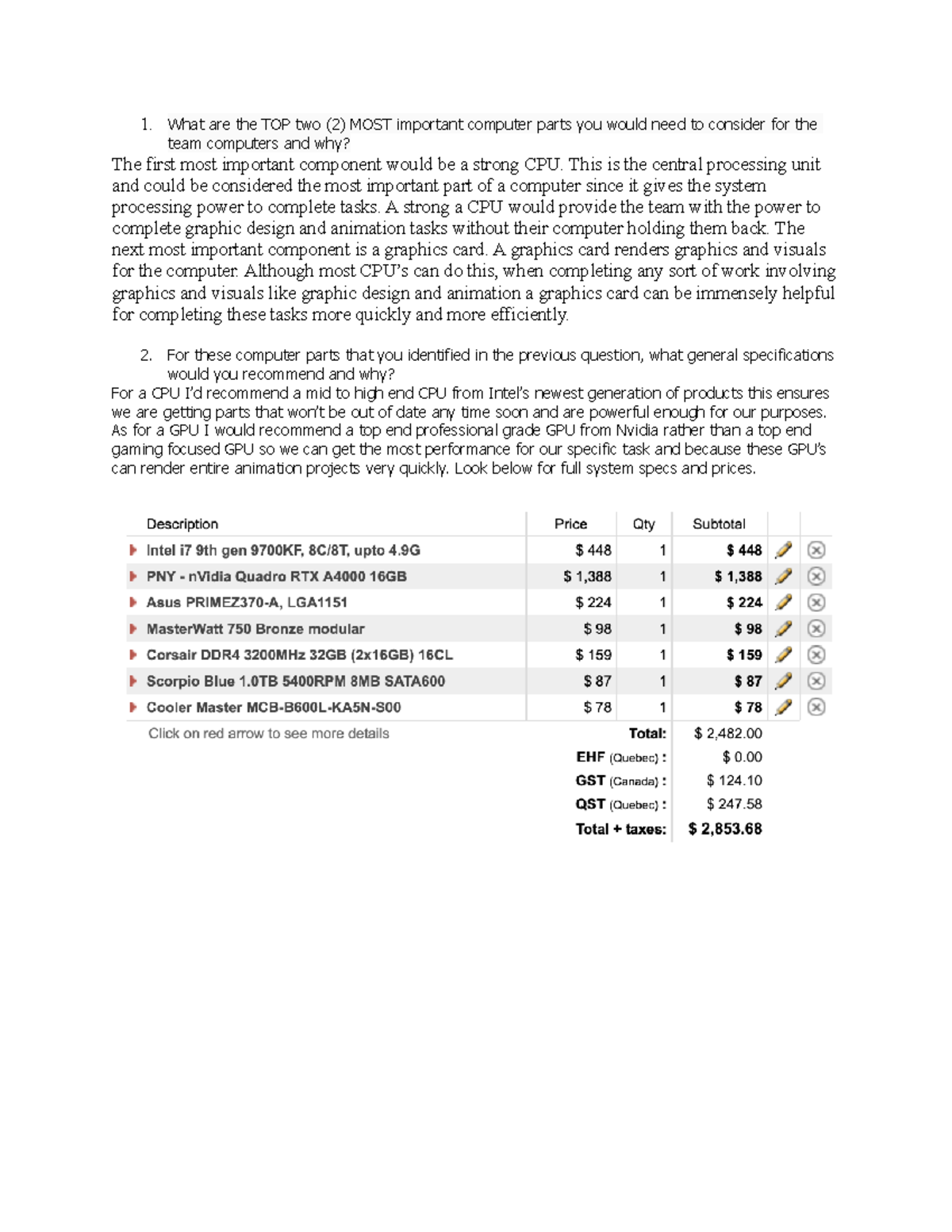Assignment 1 - 1. What are the TOP two (2) MOST important computer ...