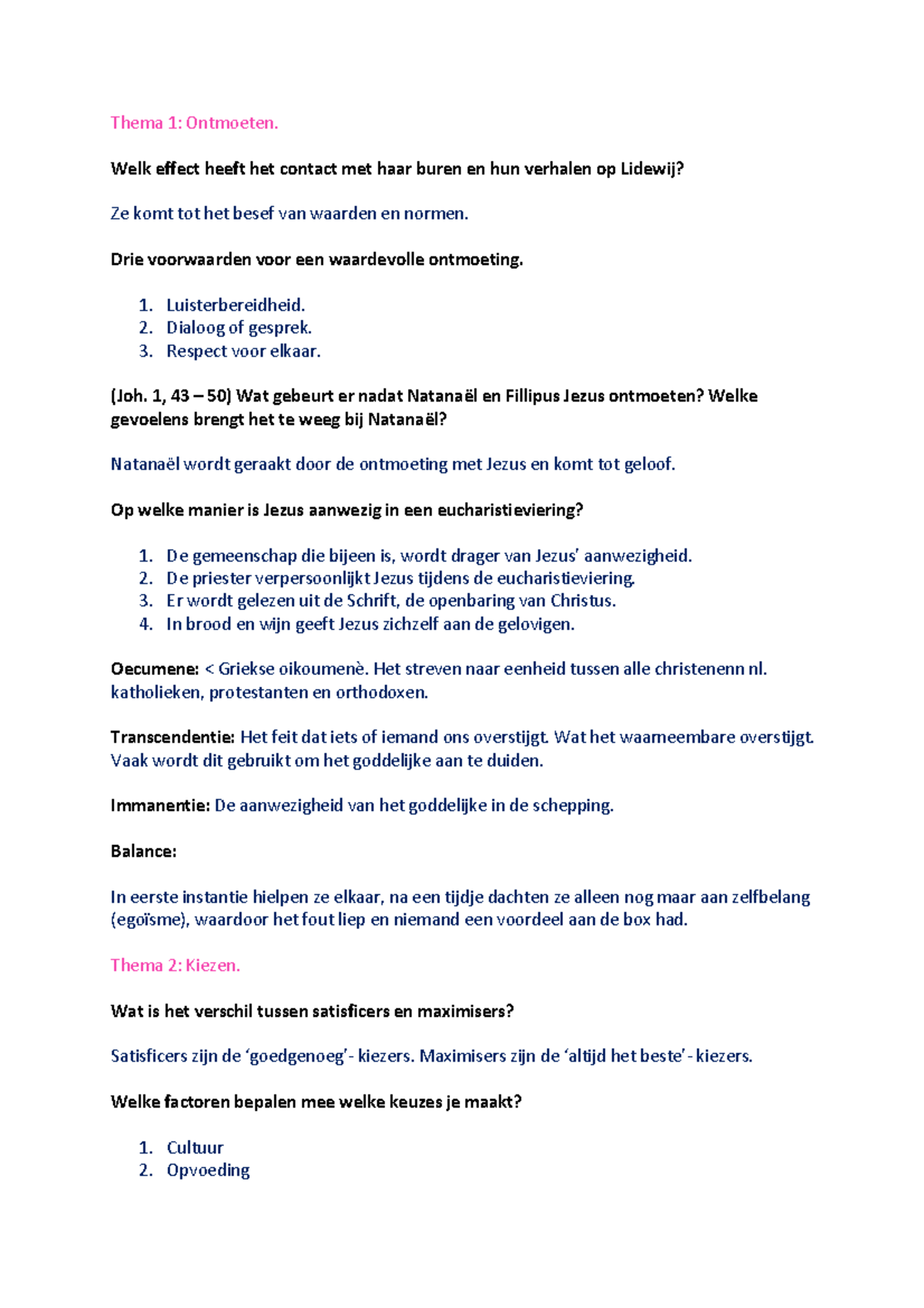 Godsdienst - animo 4 thema 1 en 2 - Thema 1: Ontmoeten. Welk effect ...