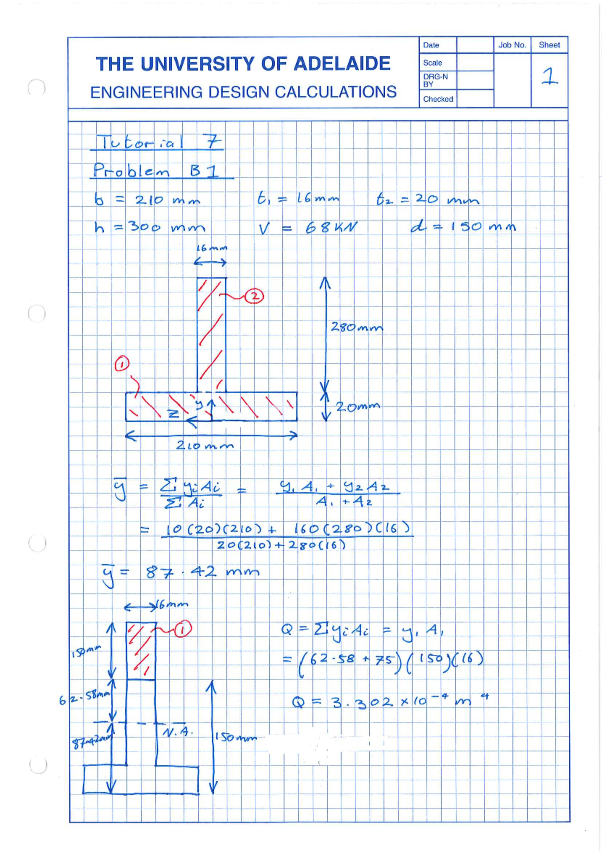 SAD Tutorial 7 Solutions 2023 - Date Job No. Sheet THE UNIVERSITY OF ...