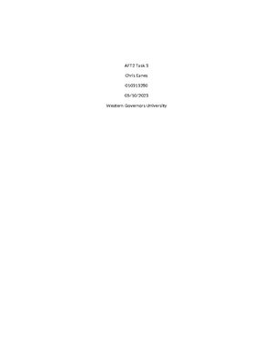 AFT2 Task 4 - AFT2 Task 4 Chris Eanes 010313280 05/10/ Western ...