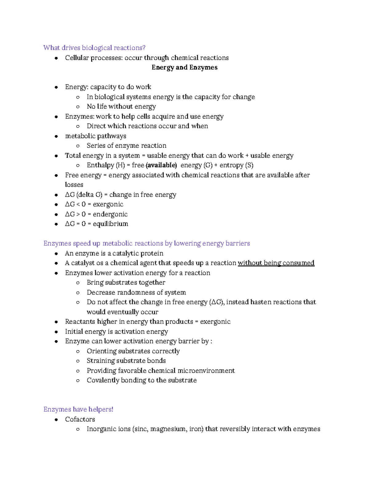 Bio 101: energy and enzymes - What drives biological reactions ...