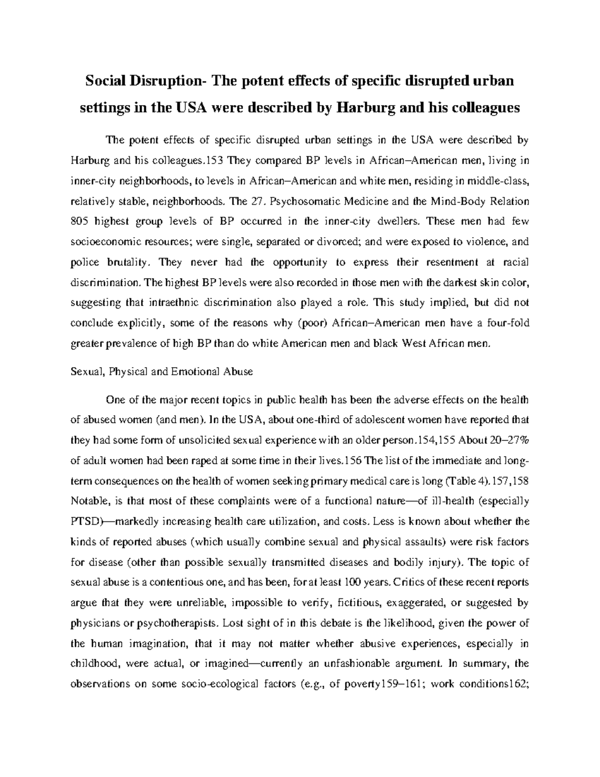 Social Disruption The potent effects of specific disrupted urban - The ...