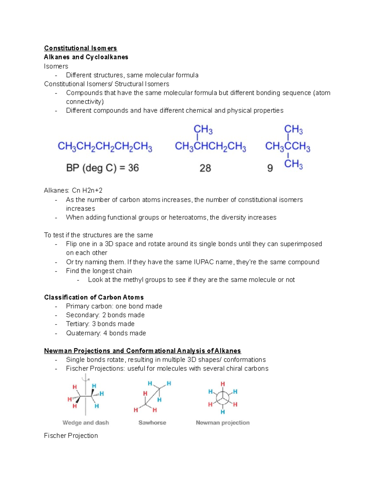 Module 3 - Organic Chem notes and extra readings - Constitutional ...