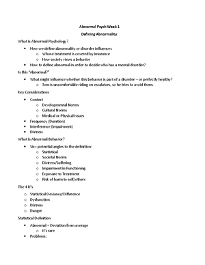 Anxiety Disorders - Lecture notes from the professor's lecture slides ...