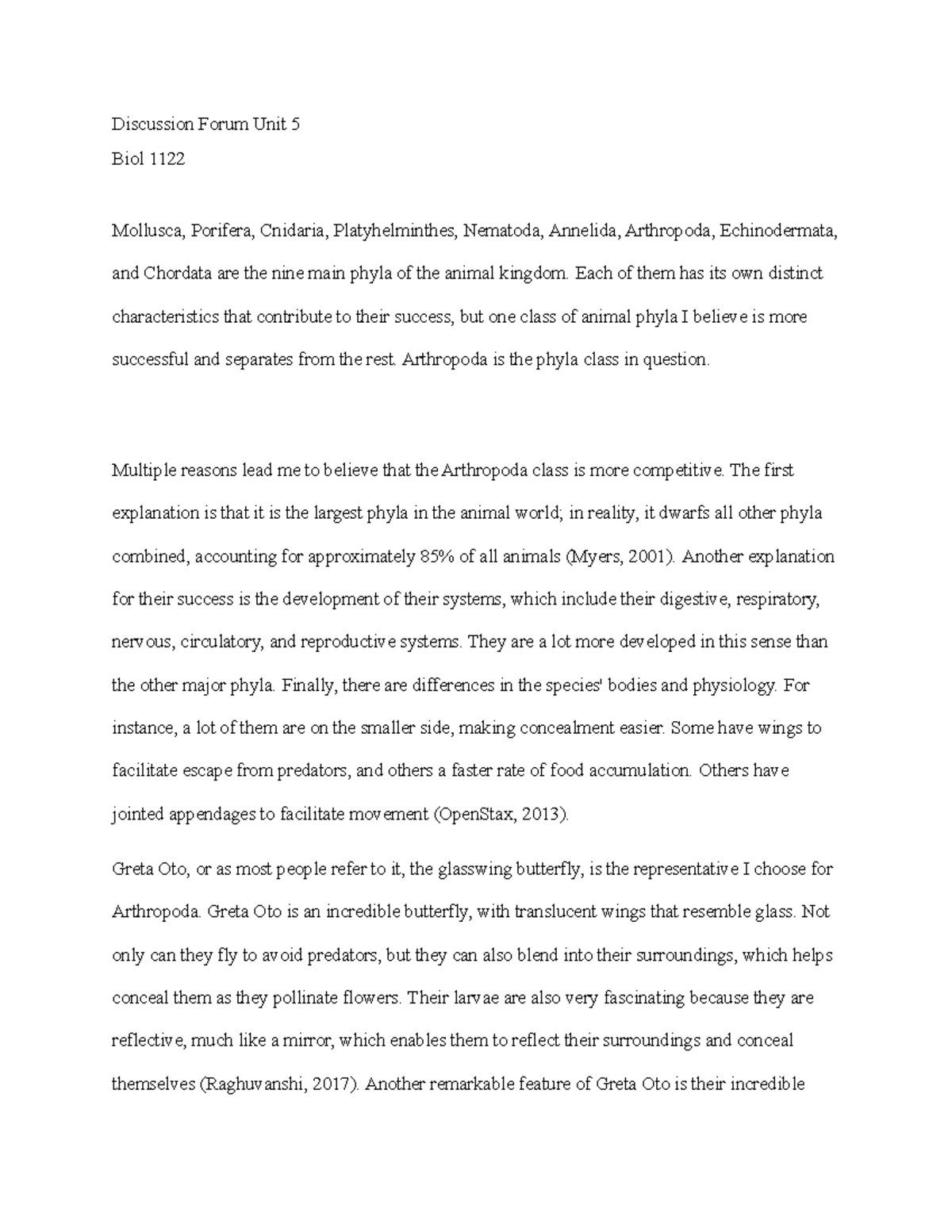 BIOL 1122 Discussion forum UNIT 5 - Discussion Forum Unit 5 Biol 1122 ...