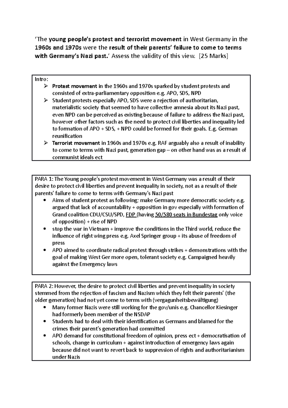 Extra parliamentary opposition essay Ger - ‘The young people’s protest ...