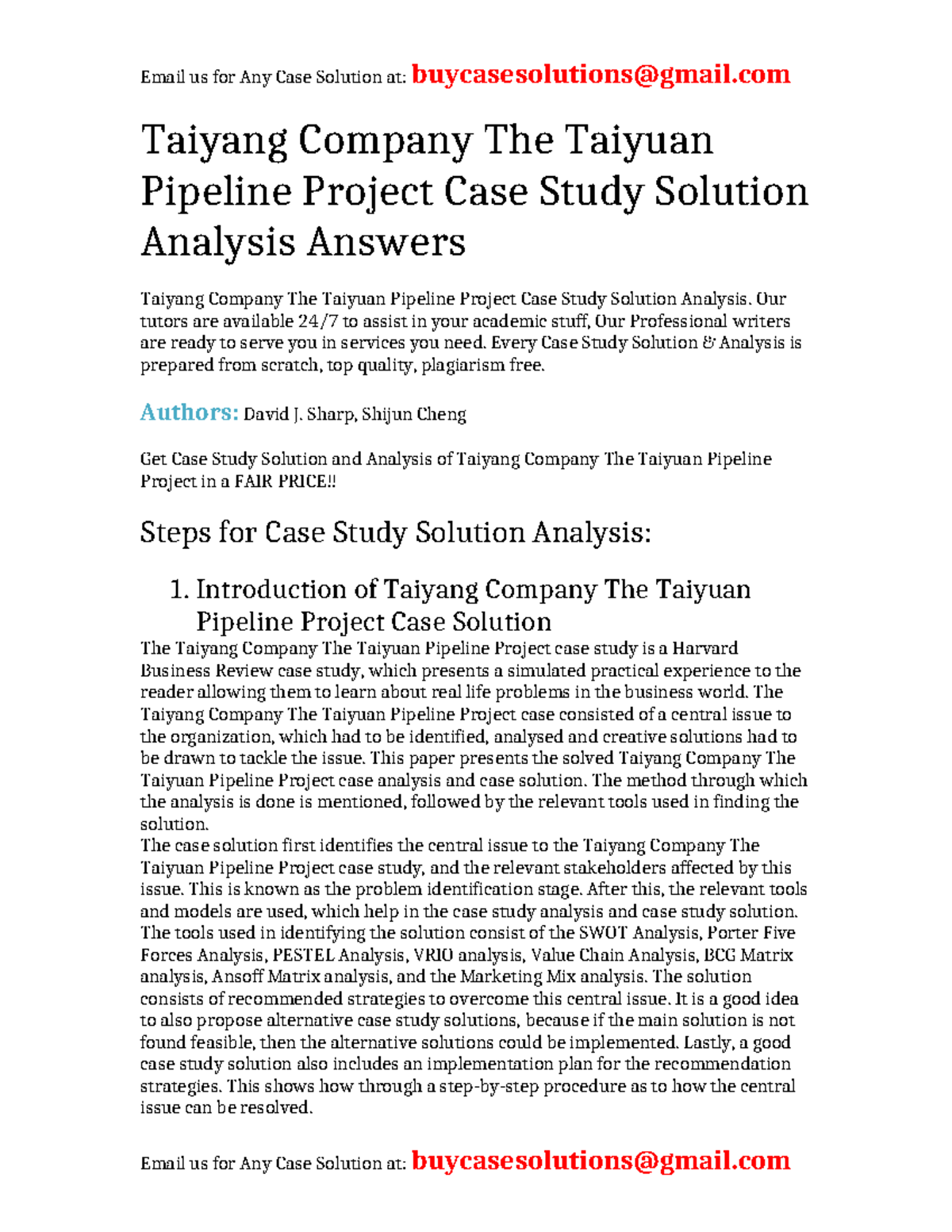 Case Solution Taiyang Company The Taiyuan Pipeline Project - Taiyang ...