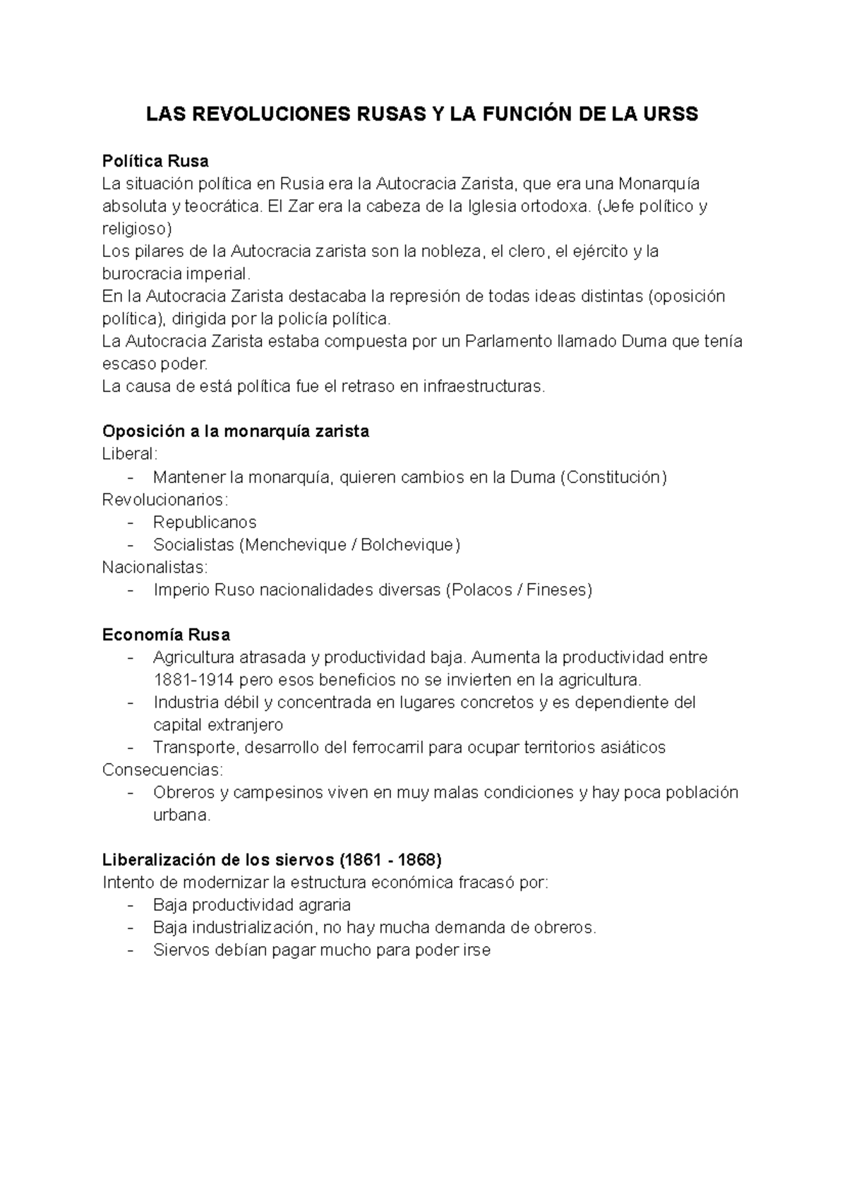 LAS Revoluciones Rusas Y LA Función DE LA URSS - LAS REVOLUCIONES RUSAS ...