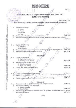 VTU Question Paper of 18CS643 Cloud Computing And Its Applications Feb ...