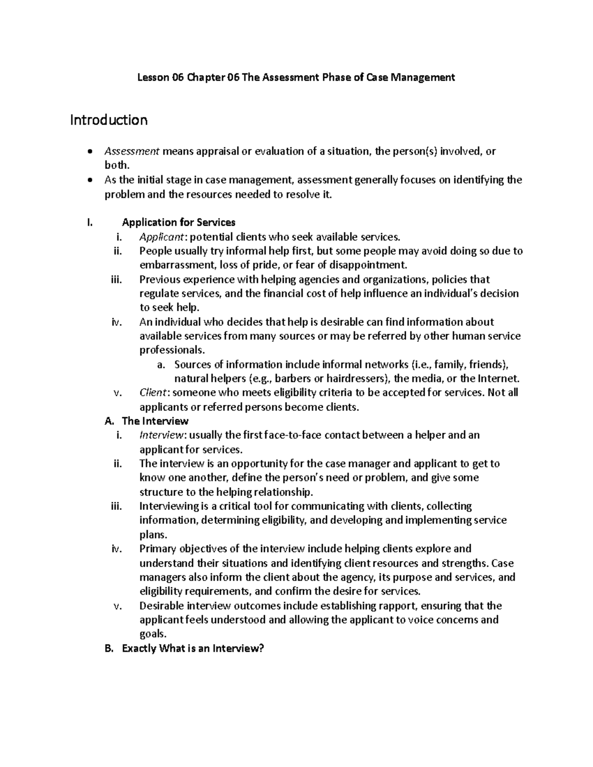 HUS4321 278853 CASE MGT PROB SOLV lesson 6 - Lesson 06 Chapter 06 The ...