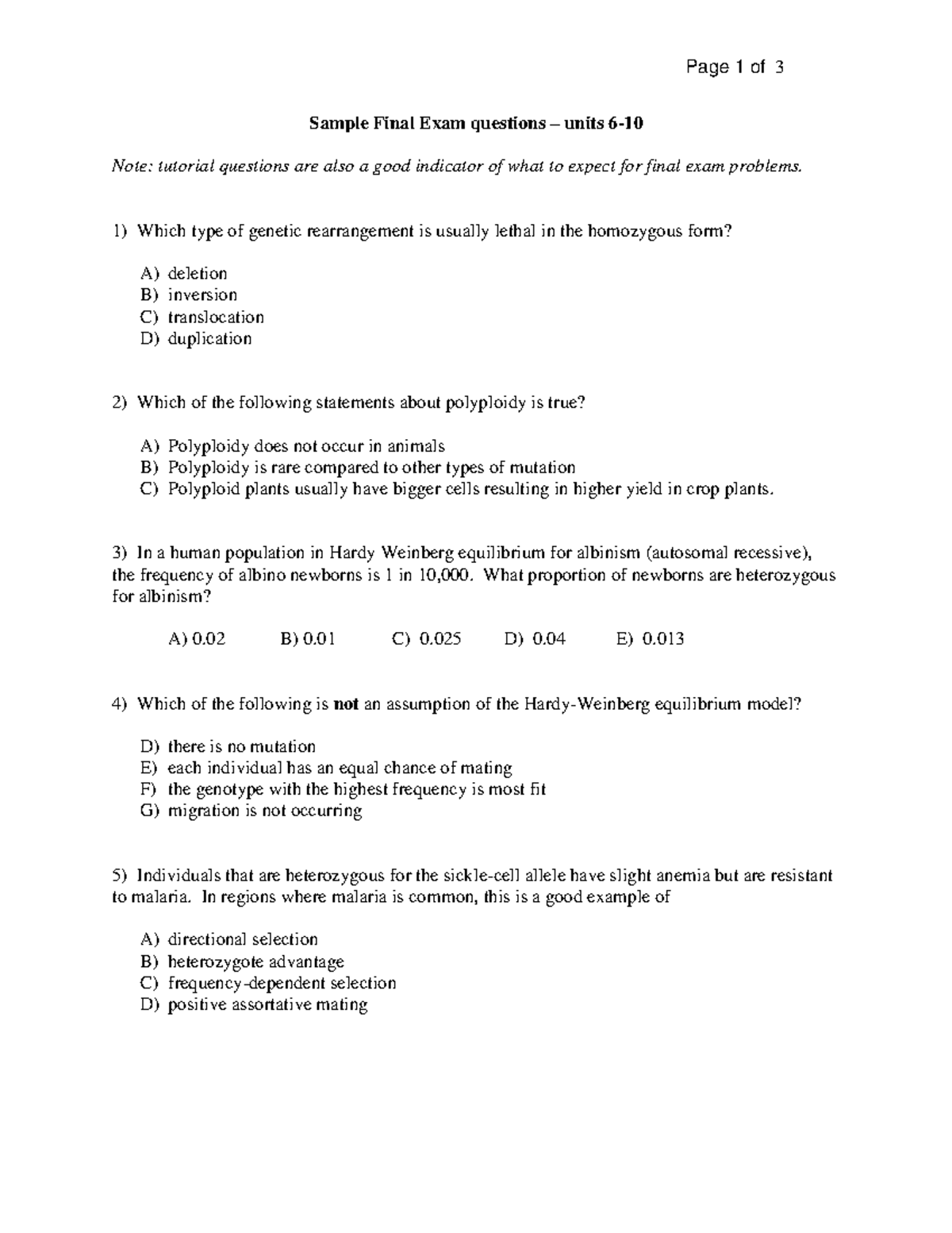 Final 2019, questions - Page 1 of 3 Sample Final Exam questions – units ...