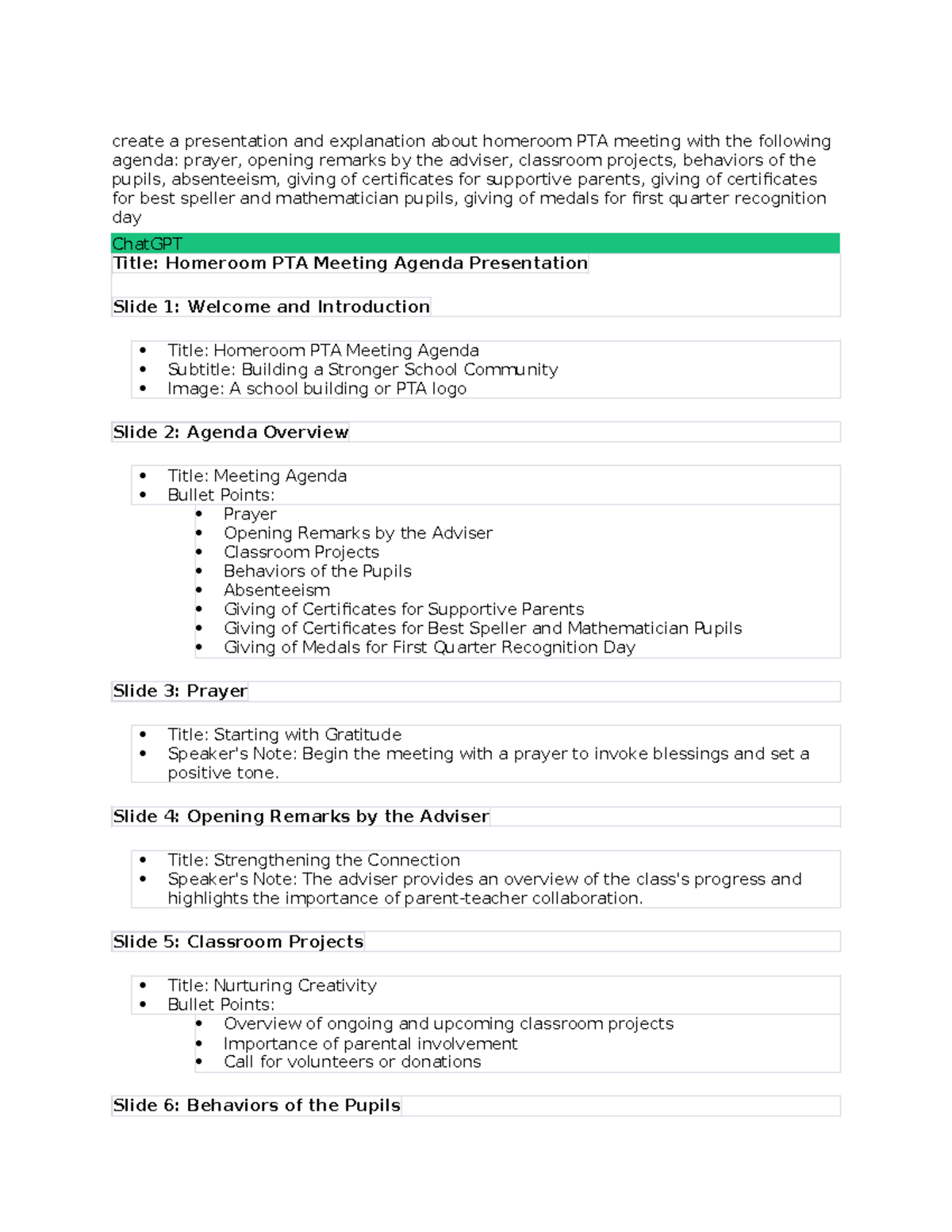 Pta meeting presentation ni obet 2023 - create a presentation and ...