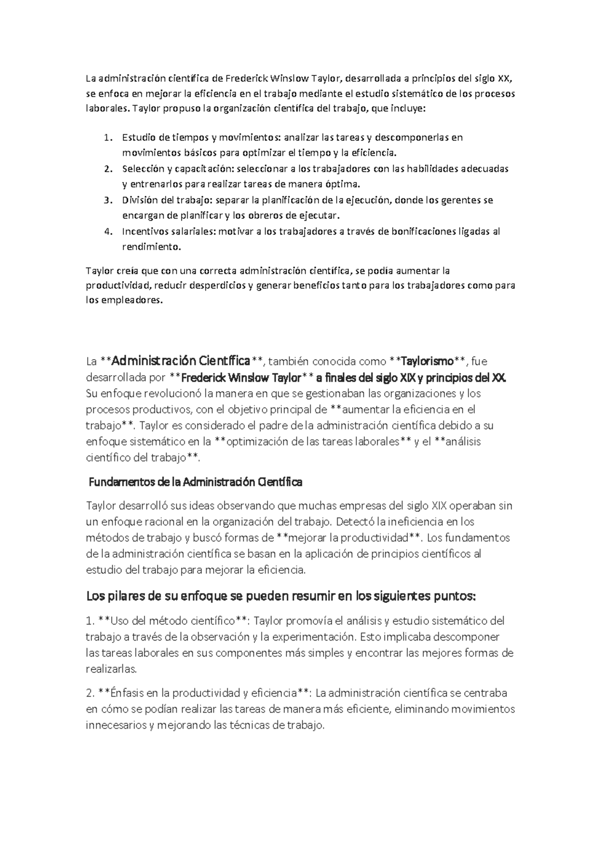 La admin científica de Taylor base para expoxicion - La administración científica de Frederick ...