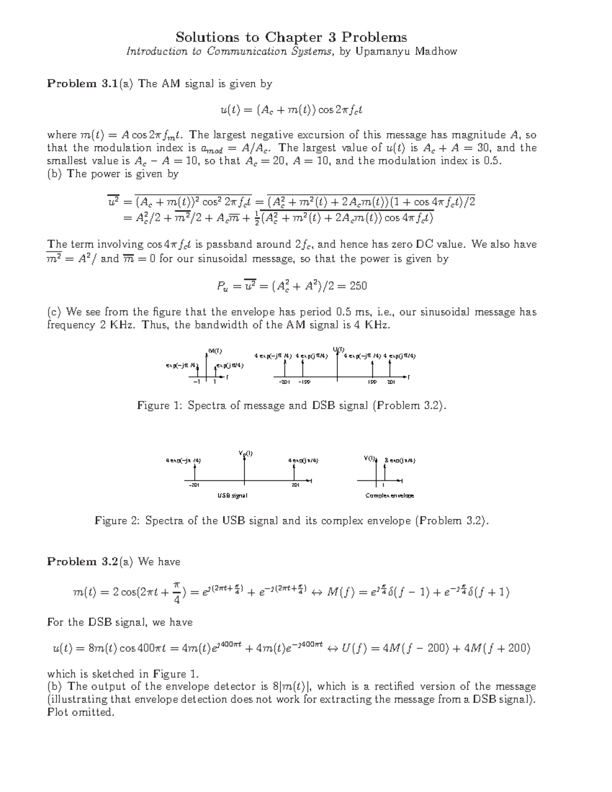 Solns ch3 Upamanyu Madhow - Solutions to Chapter 3 Problems ...