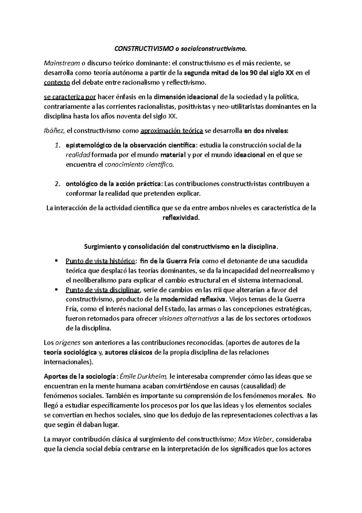 Constructivismo resumen - CONSTRUCTIVISMO o socialconstructivismo. Mainstream o discurso teórico ...