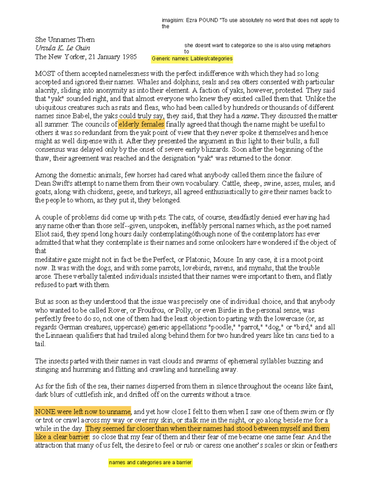 2 She Unnames Them copia - She Unnames Them Ursula K. Le Guin The New ...