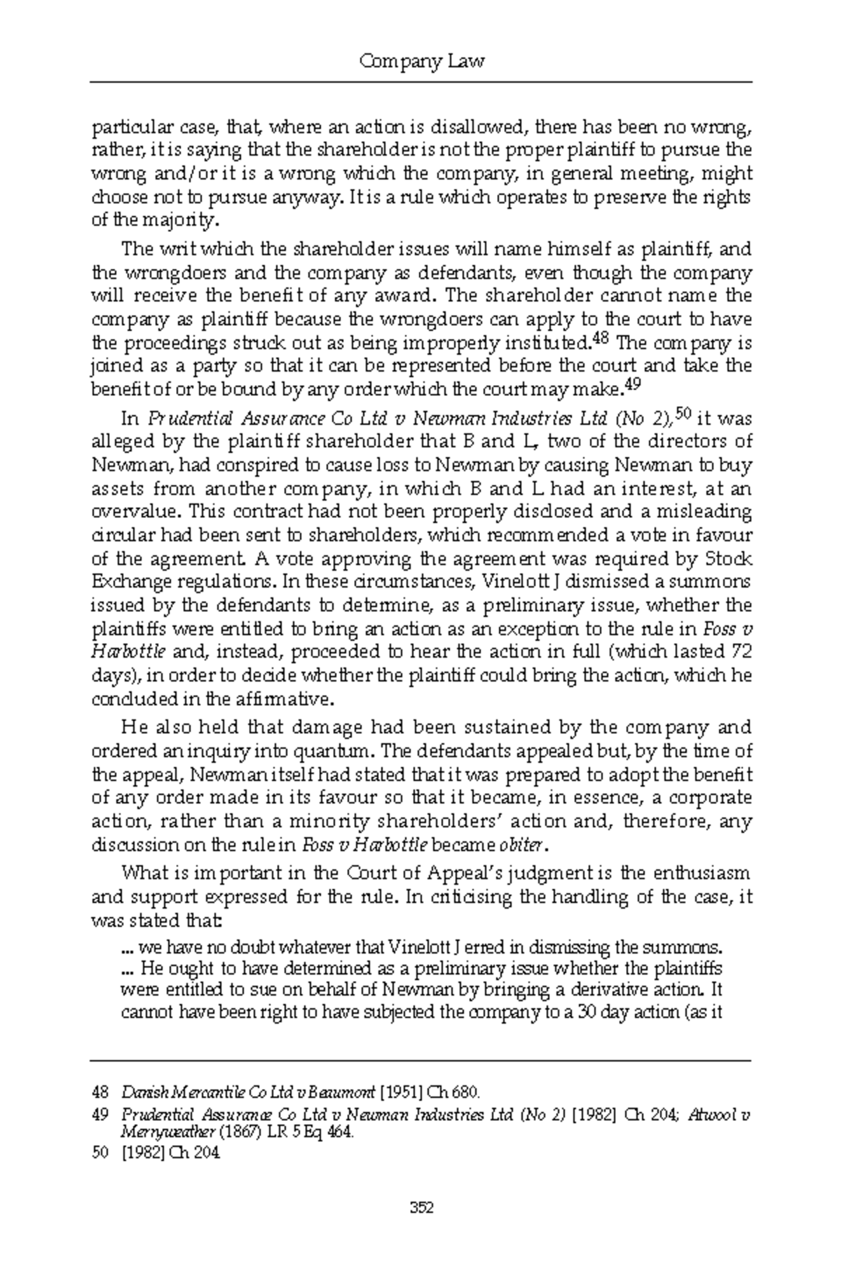 Company Law (77) - particular case, that, where an action is disallowed ...