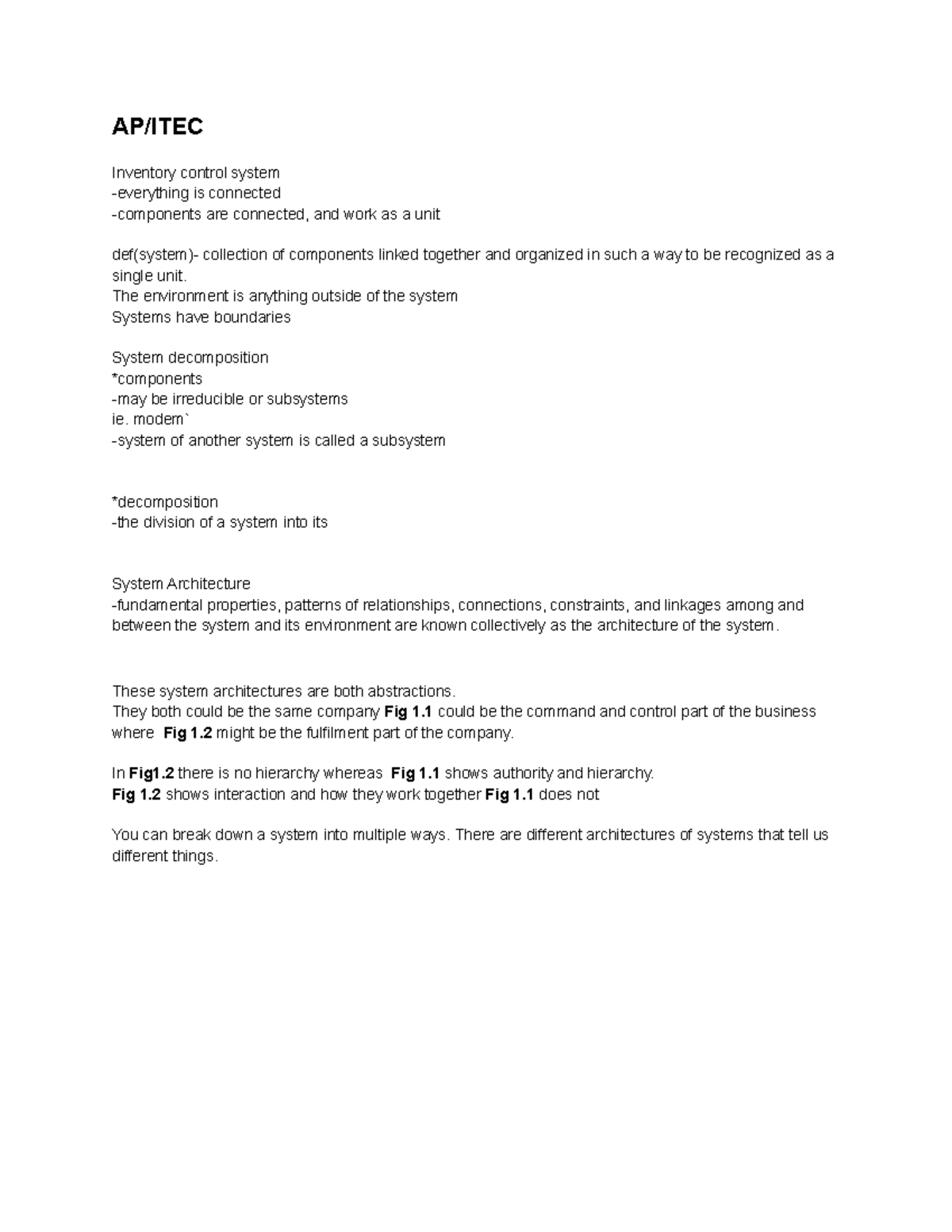 Itec 1000 ch 1 system architecture - itec1000 - Yorku - Studocu