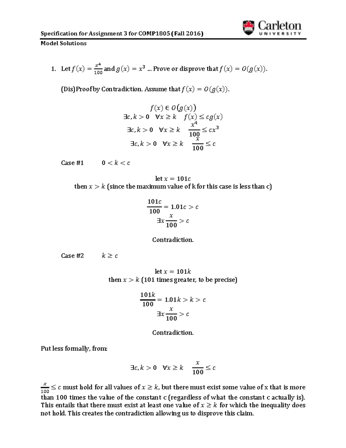 COMP1805A-F16-XXXX-XX-(Model Solutions for Assignment 4 of 4) - Specification for Assignment 3 ...