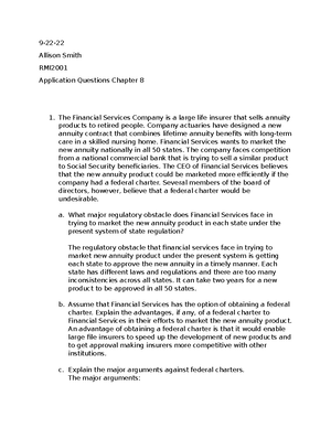 Chapter-01 Application Questions - RMI2001 - Studocu