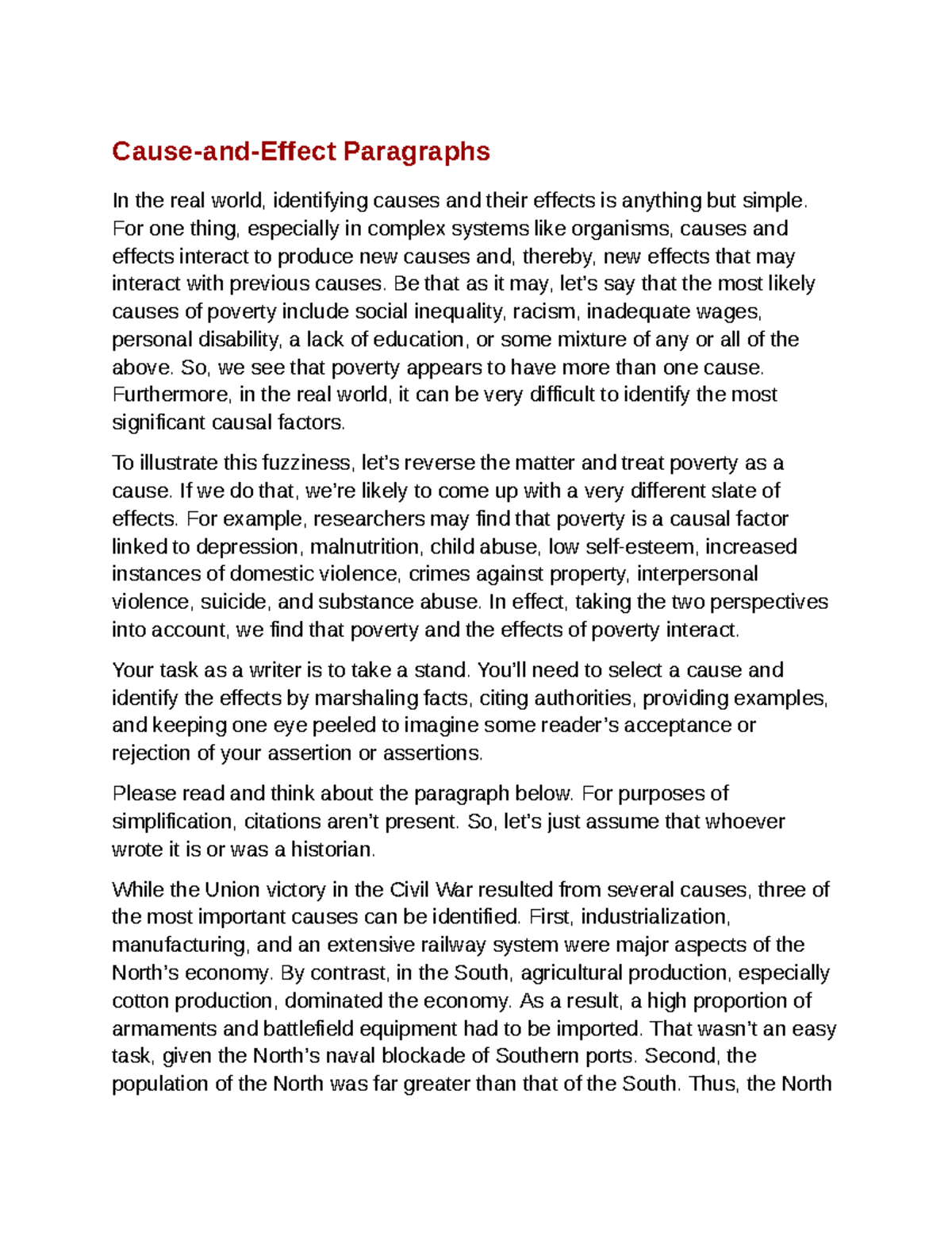 Cause-and-Effect Paragraphs English Study Guide - Google Docs - Cause ...