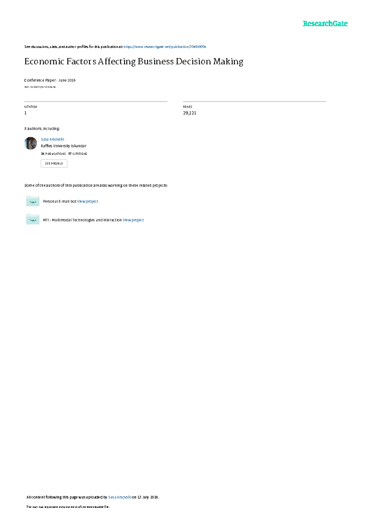 Economic Factors Affecting Business Decision Makin - See discussions ...