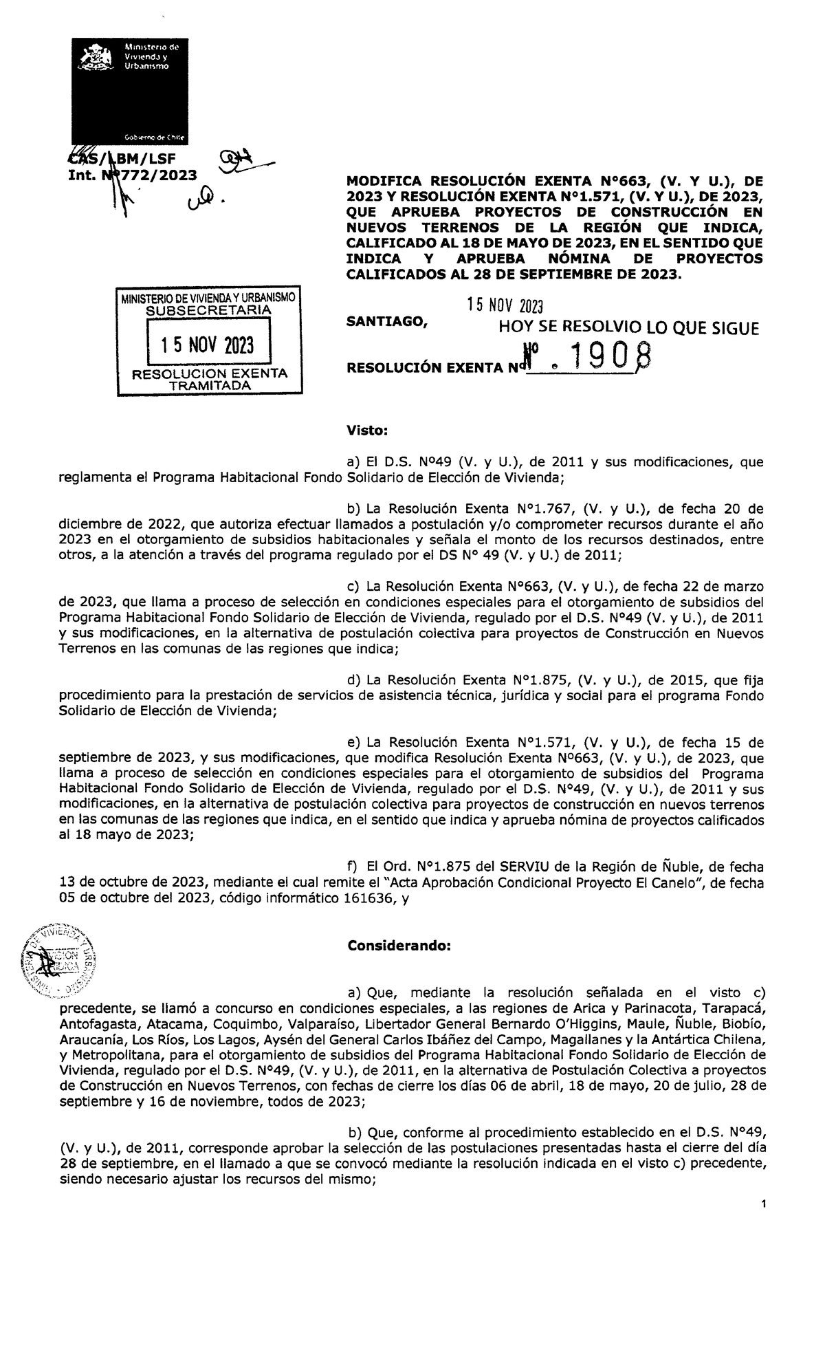 Res. Ex. N°1908 cierre 28 sept - CALCULO - Studocu