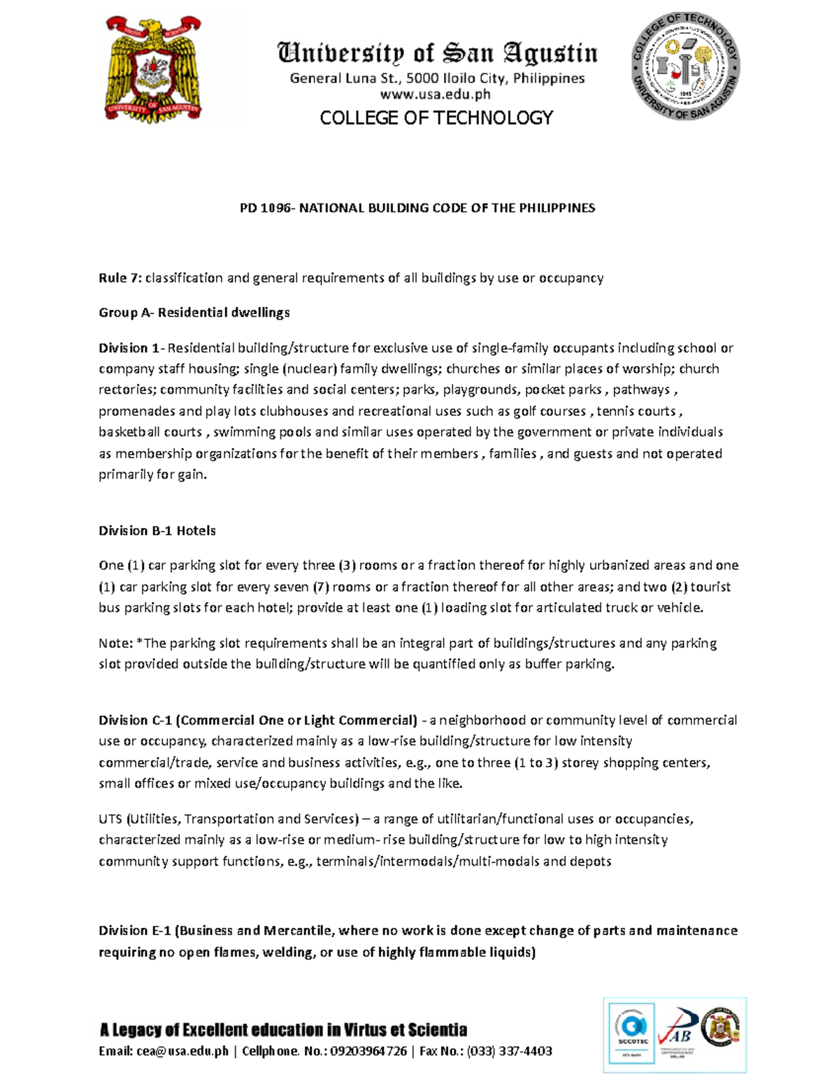 PD1096-Peñalosa Cruz - PD 1096- NATIONAL BUILDING CODE OF THE ...