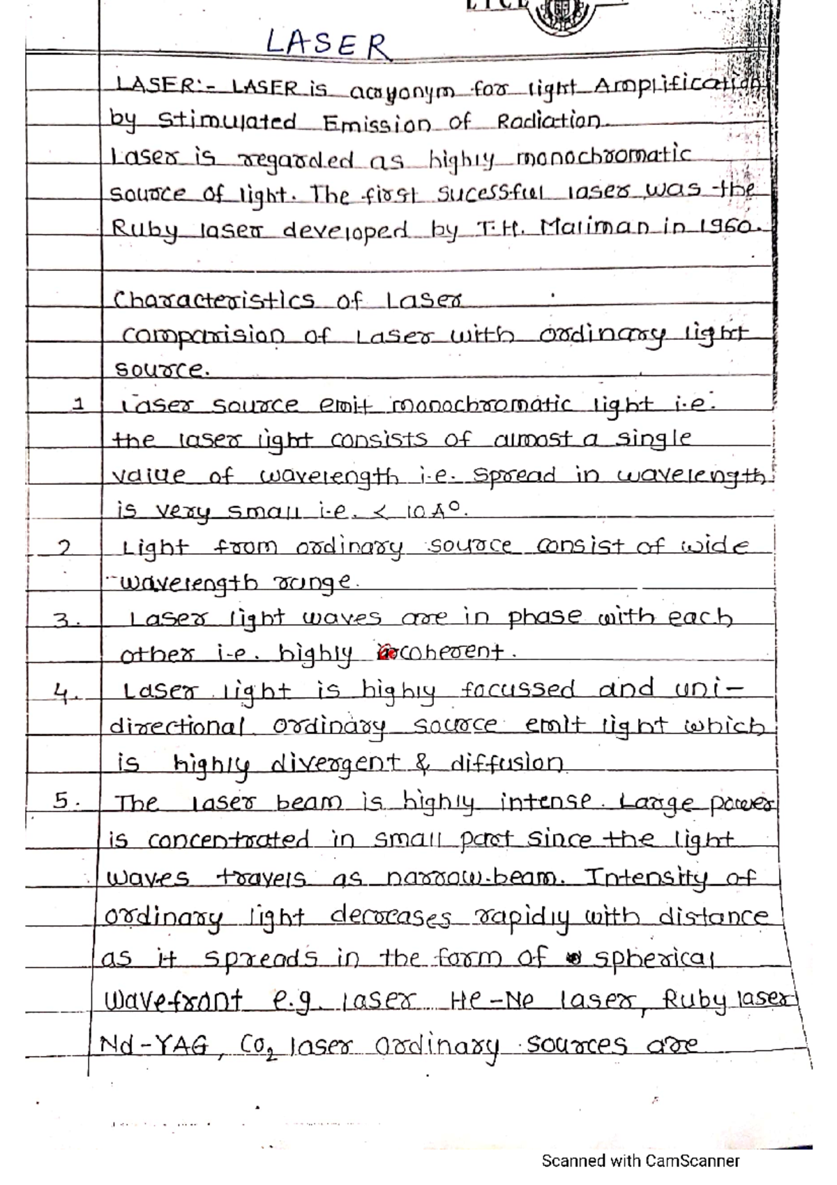 Laser - Computer Engineering - Studocu